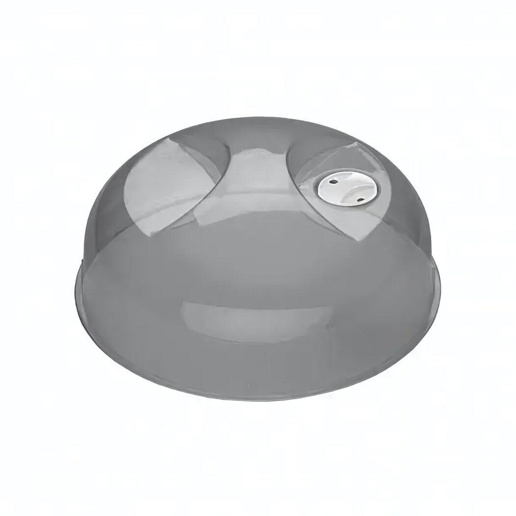 Крышка для микроволновки и холодильника d-23см, черный, с клапаном, прозрачный пластик