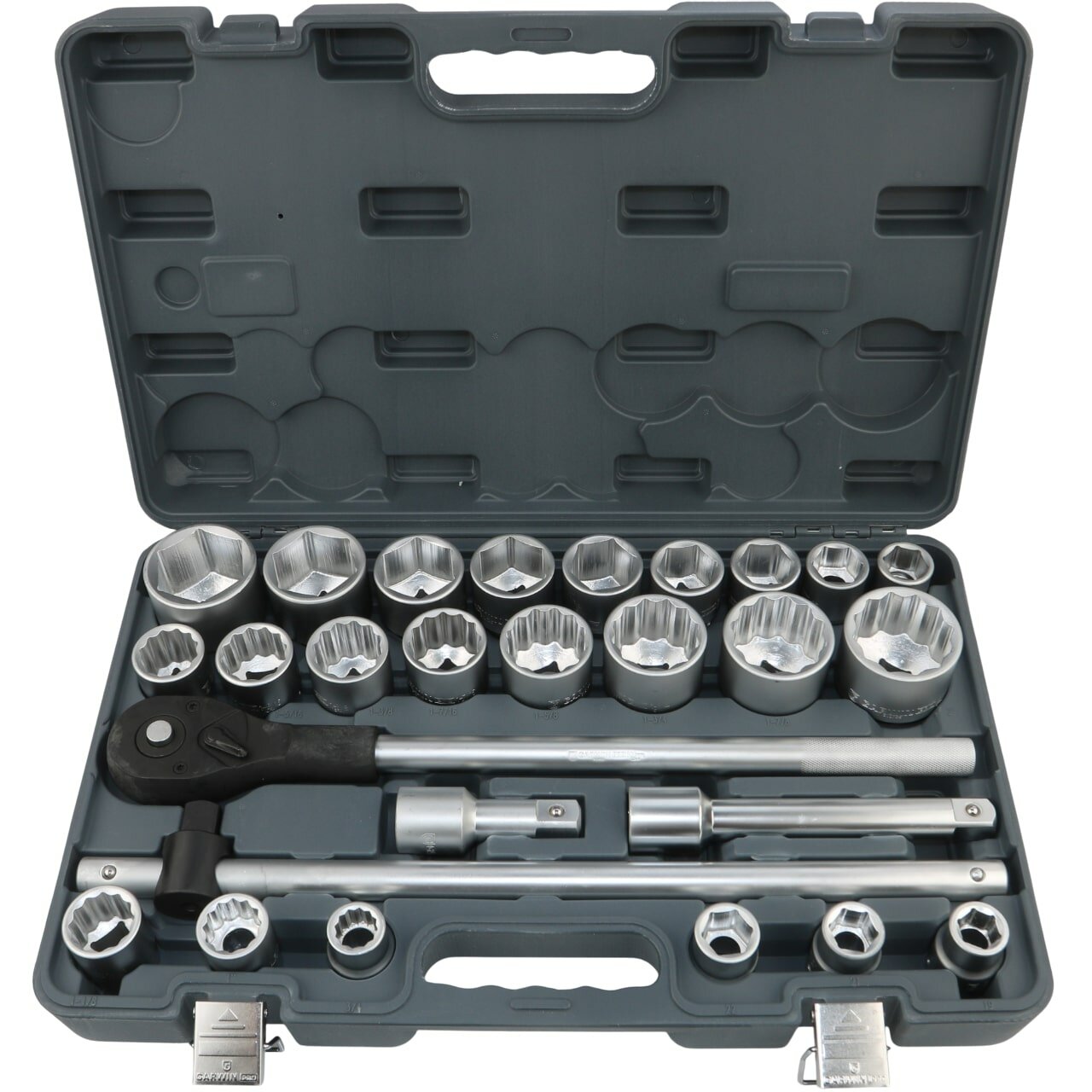 GARWIN PRO 643620 Набор торцевых головок 3/4" дюйм. и метр. 27 пр. (3/4"-2", 19-50 мм)