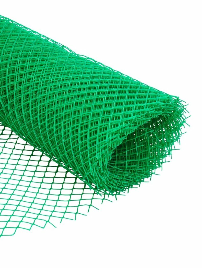 Садовая сетка Greengo, 1x10м, ячейка 15мм, ромбовидная, зеленая