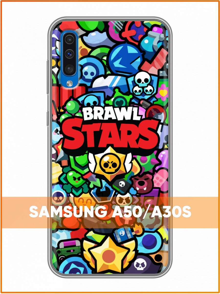 Чехол для Samsung Galaxy A50, А30s для мальчиков Brawl Stars (Самсунг Галакси А50, А30s)