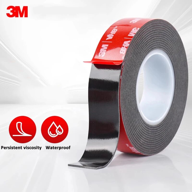 3М двухсторонняя клейкая лента Vhb 3 м черная 10 мм