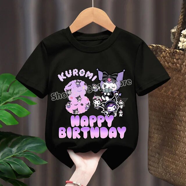 Футболки Coollomi для девочек, милые топы для детей с номерами от 1 до 10, костюмы на день рождения, летние футболки с короткими рукавами, подарки, Размер: 120 см