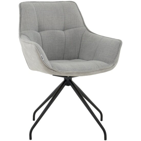 Кресло вращающееся Stool Group Кимберли рогожка/замша серый