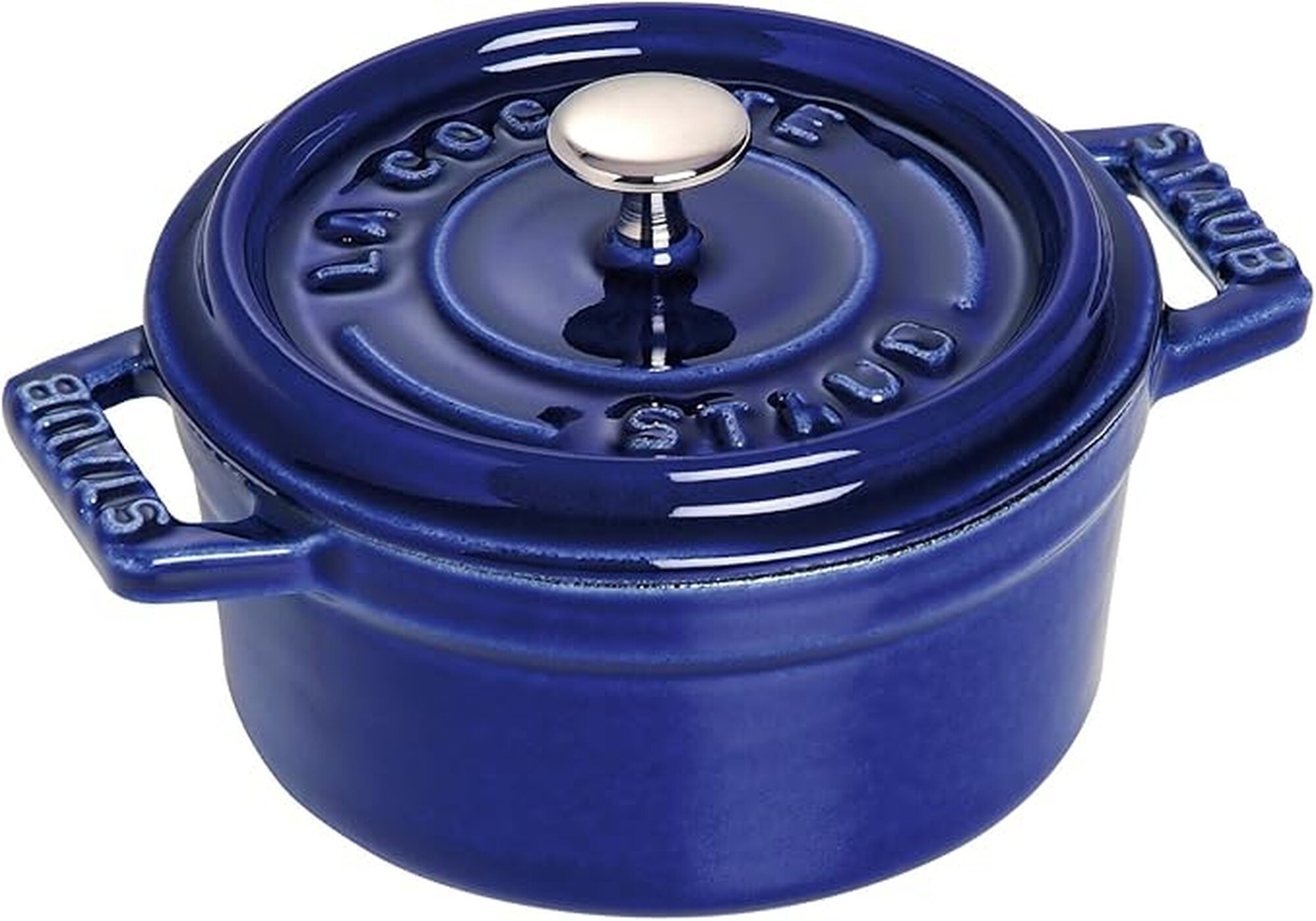 Кокотница с крышкой STAUB Mini Cocotte, чугунная, диаметр 10 см, цвет синий, 1004282