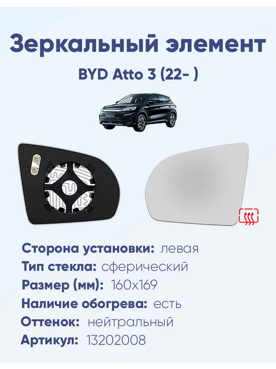 Зеркальный элемент левый BYD Atto 3 (22- )A12112208