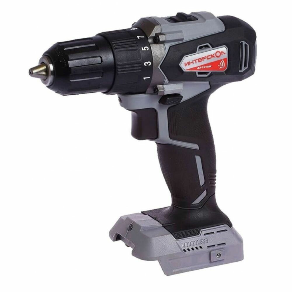 Аккумуляторная дрель-шуруповерт бесщеточная ИНТЕРСКОЛ ДА-13/18ВК Li-ion АПИ (без аккумулятора)