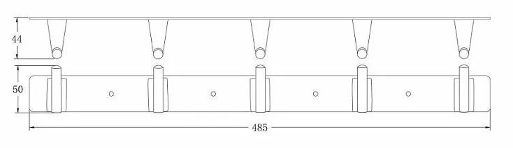 Вешалка в ванную для полотенец с 5 крючками из нержавеющей стали, черный BELZ B91415-5