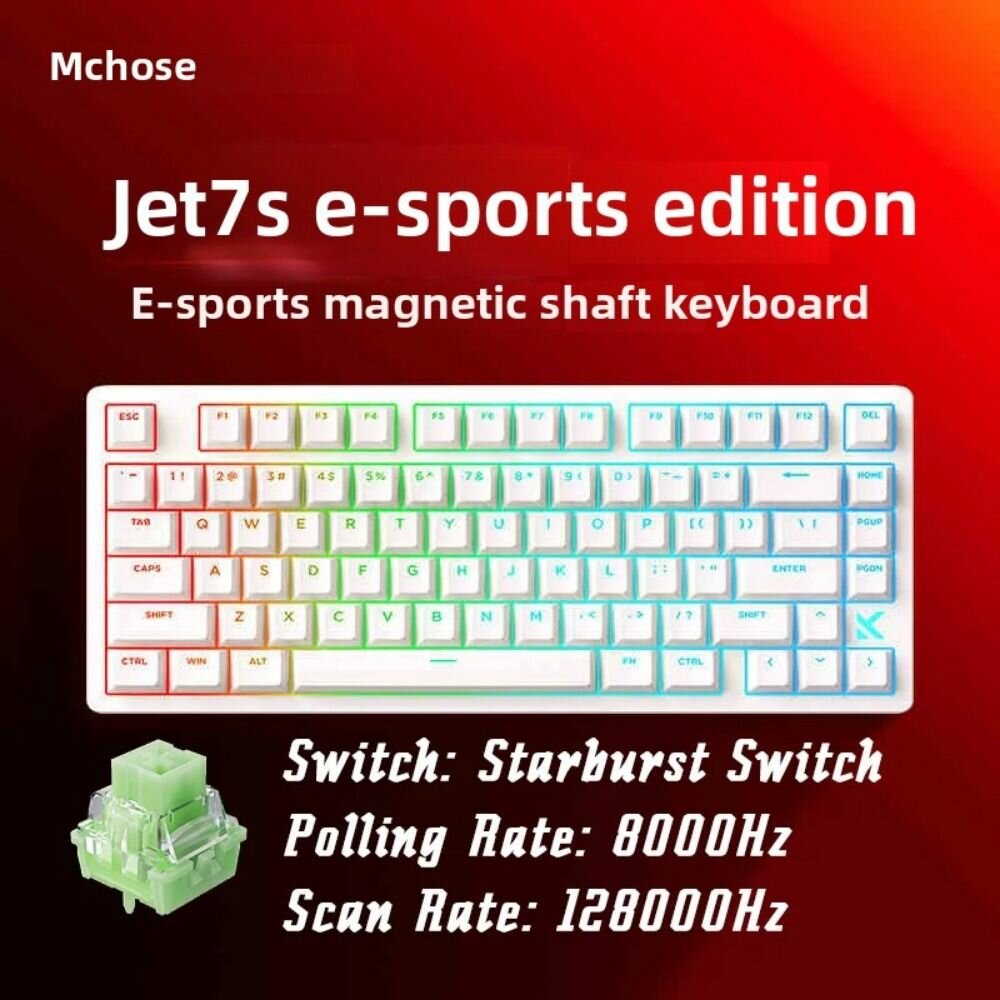 MCHOSE Jet 75: Игровая Клавиатура С Магнитными Переключателями На Эффекте Холла, Топографические Кейкапы, Переключатели Kailh Magnetic God