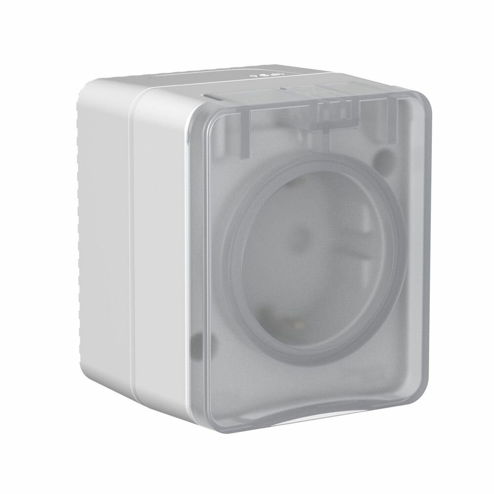 Розетка 1-ая с/з со шторками IP54 16А 250В серый Profi54 AtlasDesign ATN543045