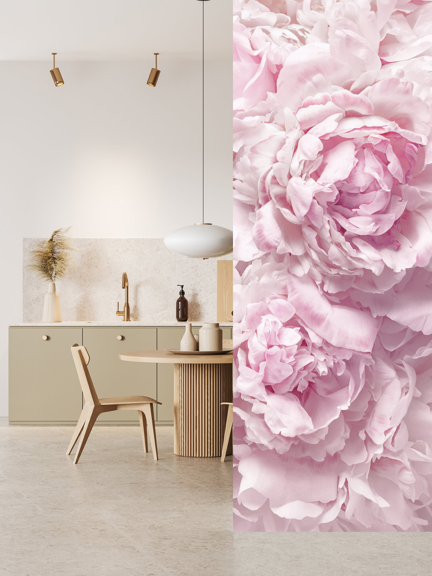 Фотообои Postermarket "Розовые пионы" флизелиновая основа, виниловое покрытие, 100х270 см