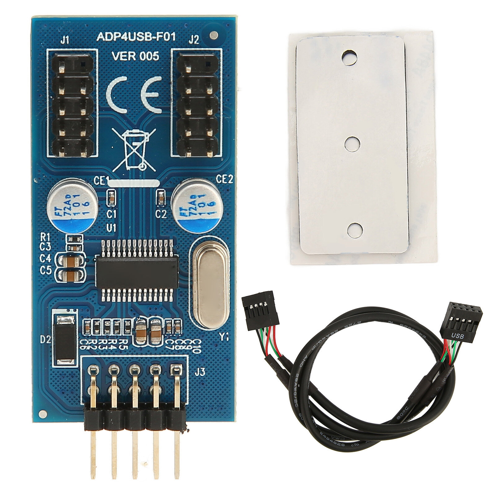Разветвитель USB 2.0 9-pin (1 to 2), кабель 0.3 м, для материнской платы ПК