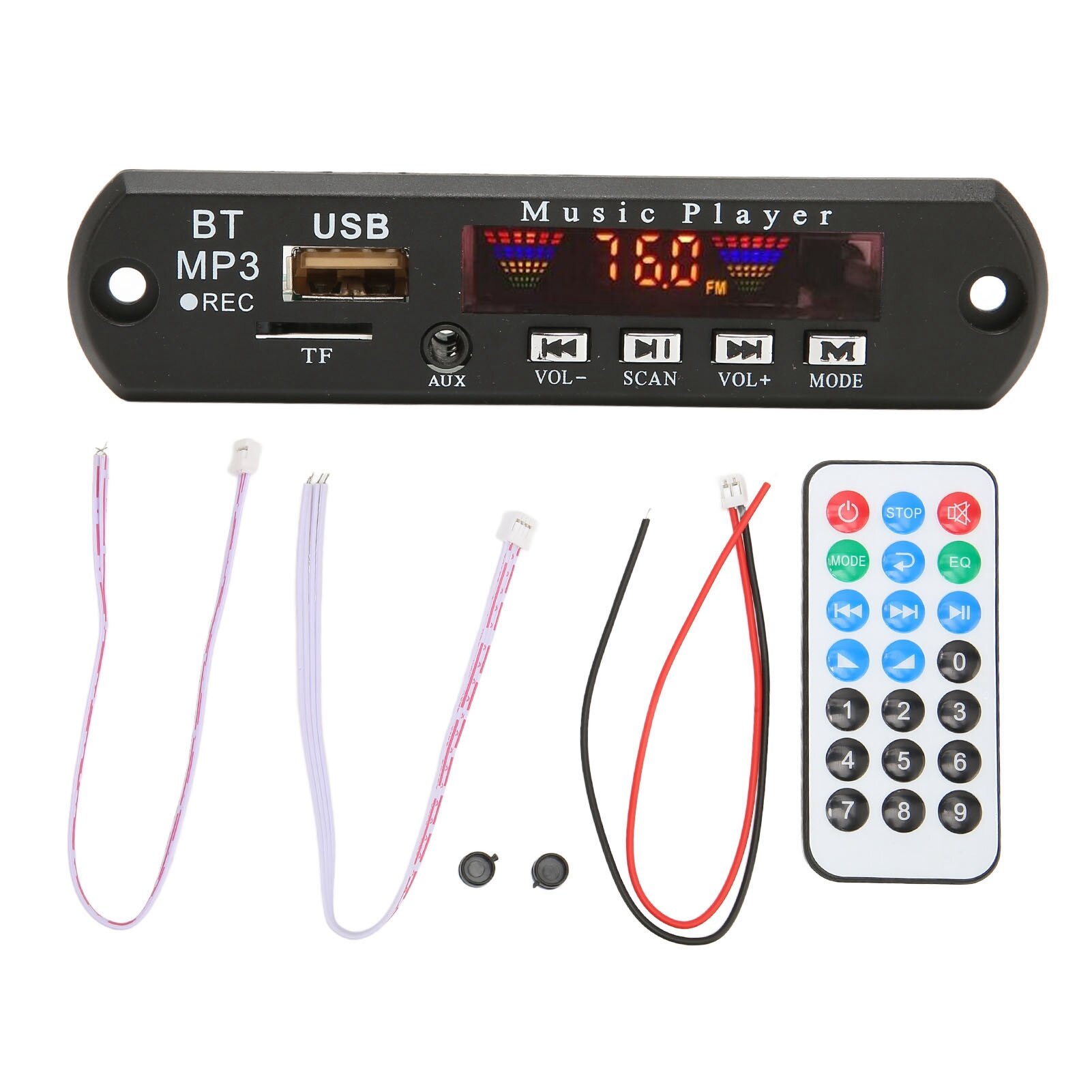 Модуль звукового декодера Bluetooth 5.0, питание DC12V, с поддержкой карт памяти, для автомобильной аудиосистемы