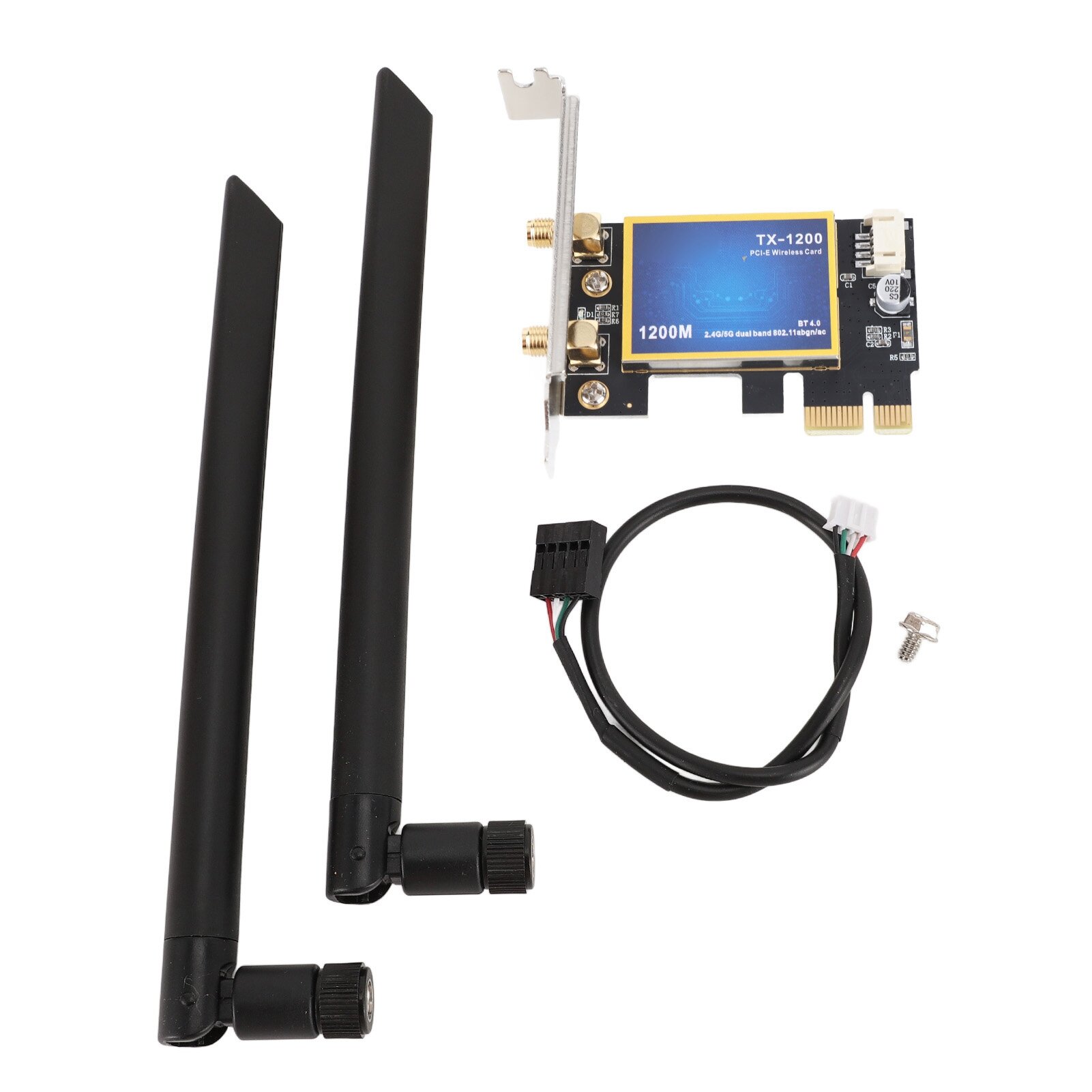 Сетевой адаптер 7260AC 1200 Мбит/с PCIE 2.4G 5Ghz BT 4.0 8DB с двойной антенной для Win 7 8 10 11