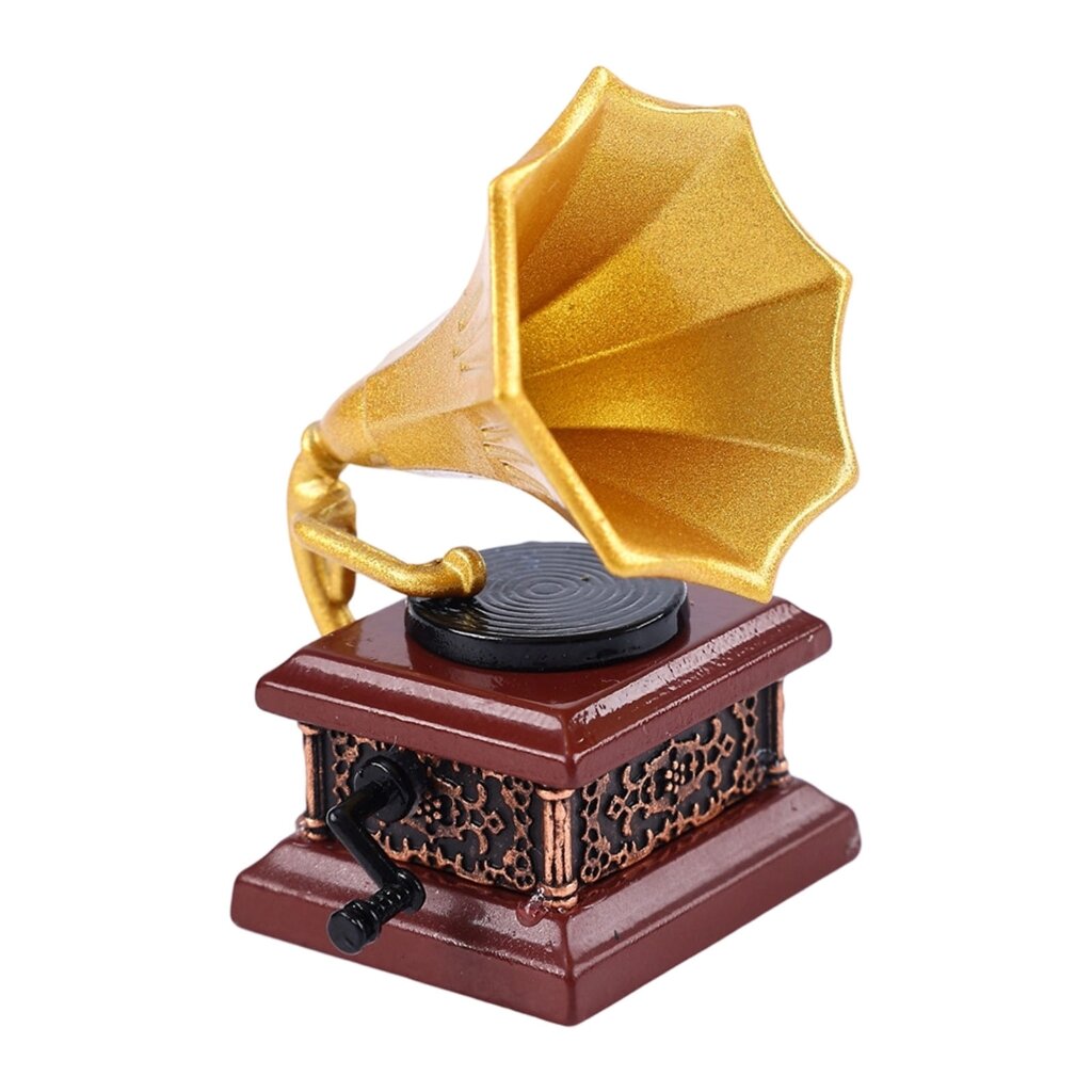 Антикварная миниатюрная модель фонографа для дома, декор для поклонников музыки