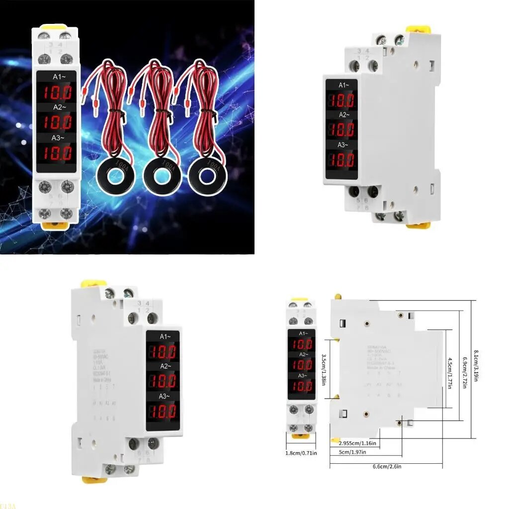 Трехфазный цифровой амперметр U13A DIN