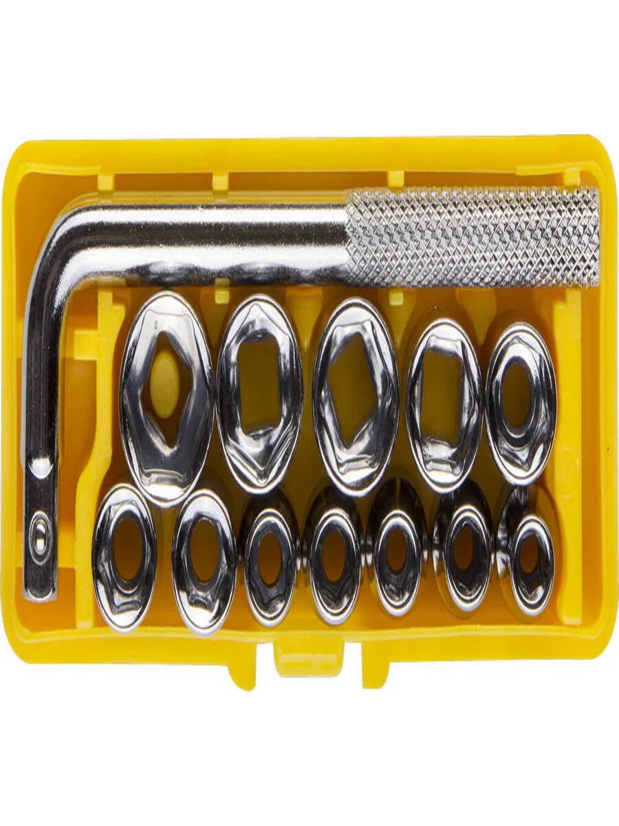 13 шт, с воротком, набор торцовых головок