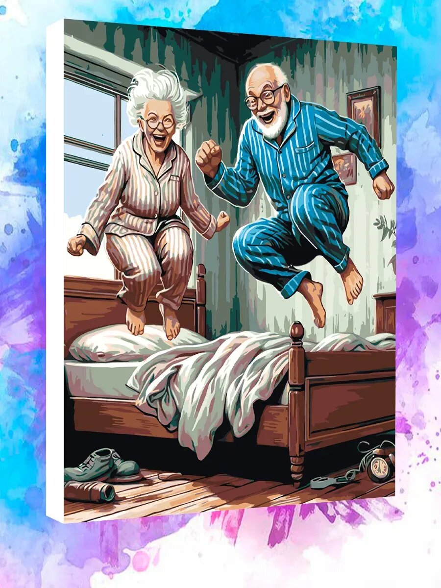 Картина по номерам Любовь Пара Бабушка Дедушка Старость