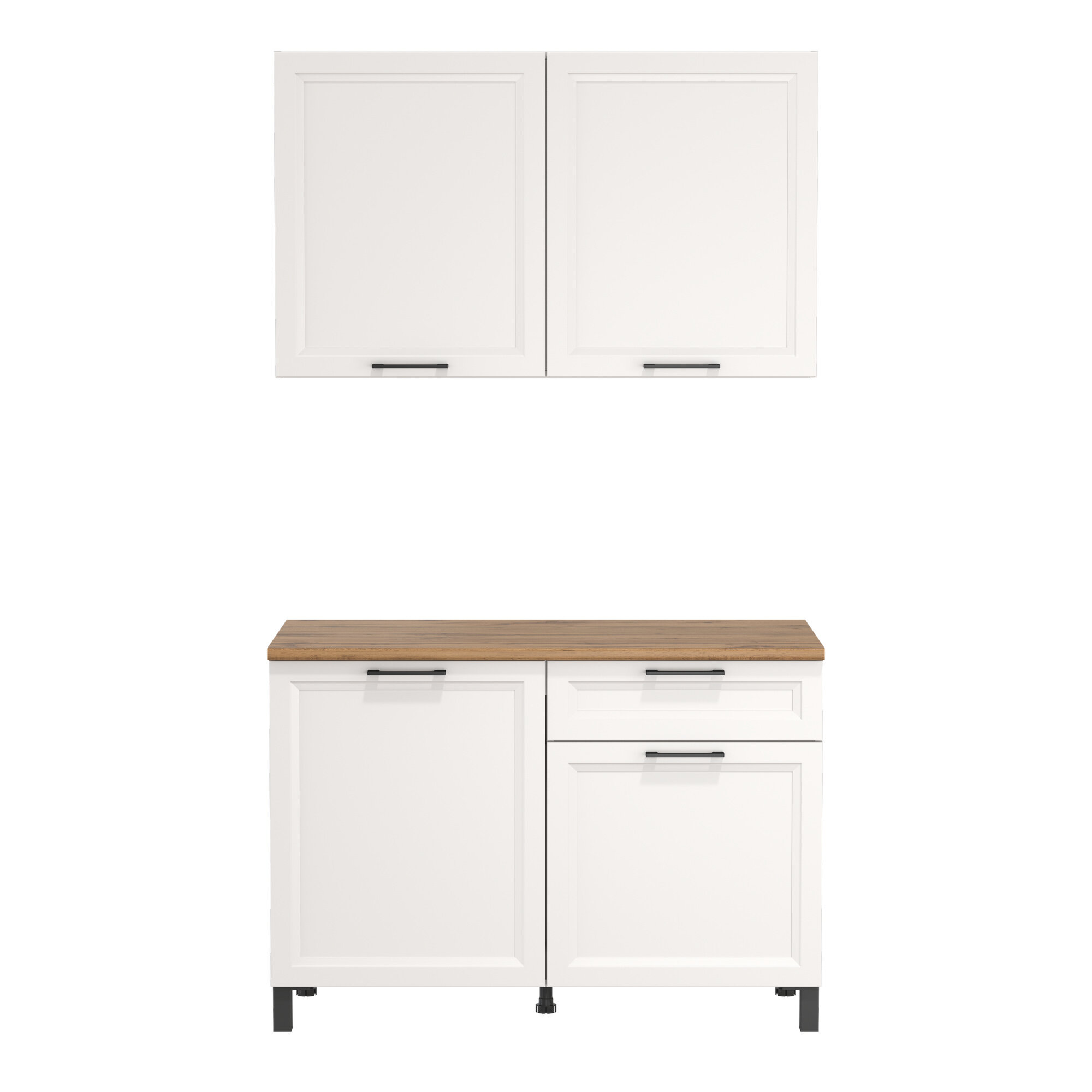 Кухонный гарнитур Римини 1.2 м МДФ белый со столешницей