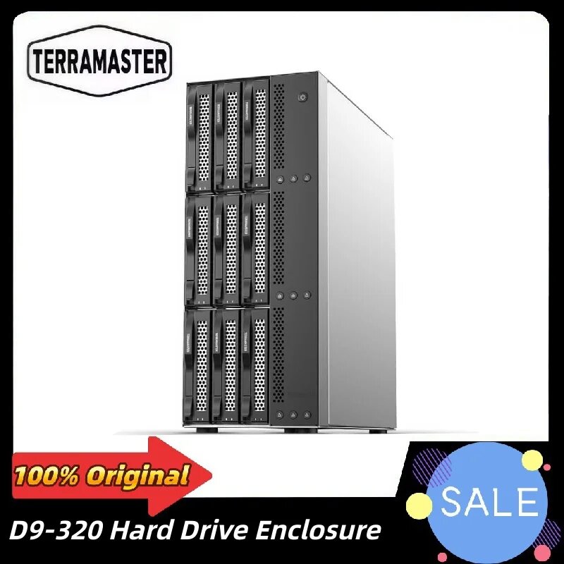 Корпус для жесткого диска TERRAMASTER D9-320, 9 отсеков, USB 3.2 Gen2, 10 Гбит/с, Type-C, внешний жесткий диск, независимое управление питанием (без дисплея)