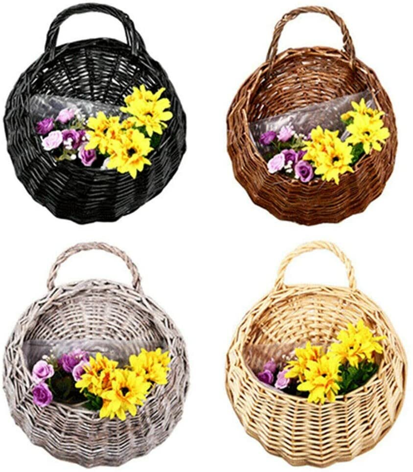 Подвесной горшок для стены и забора, ручная корзина из ротанга, ручная корзина из плетеного ротанга для цветов, подвесной держатель для горшков, подвесные корзины для полива для декора сада, помещений и открытого воздуха, материал: морская трава, цвет: