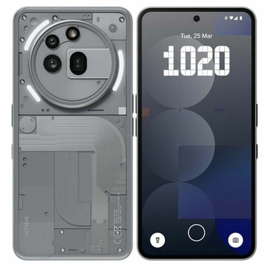 6,77" Смартфон Nothing Phone 3A Pro 12/256 ГБ (PHONE 3A PRO) 2025, серый