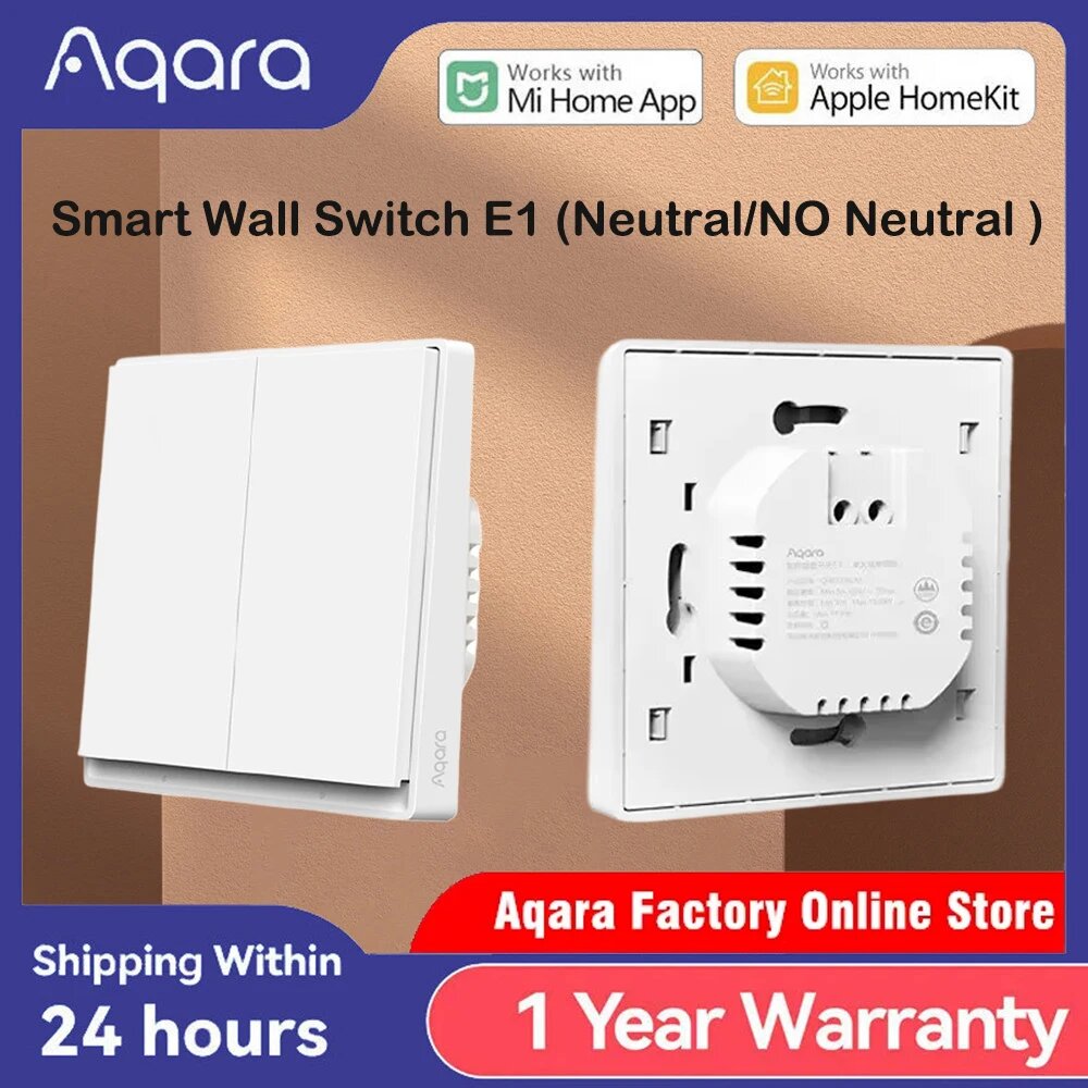 Aqara E1 Switch-No Neutral (1 key) Белый — фото 1