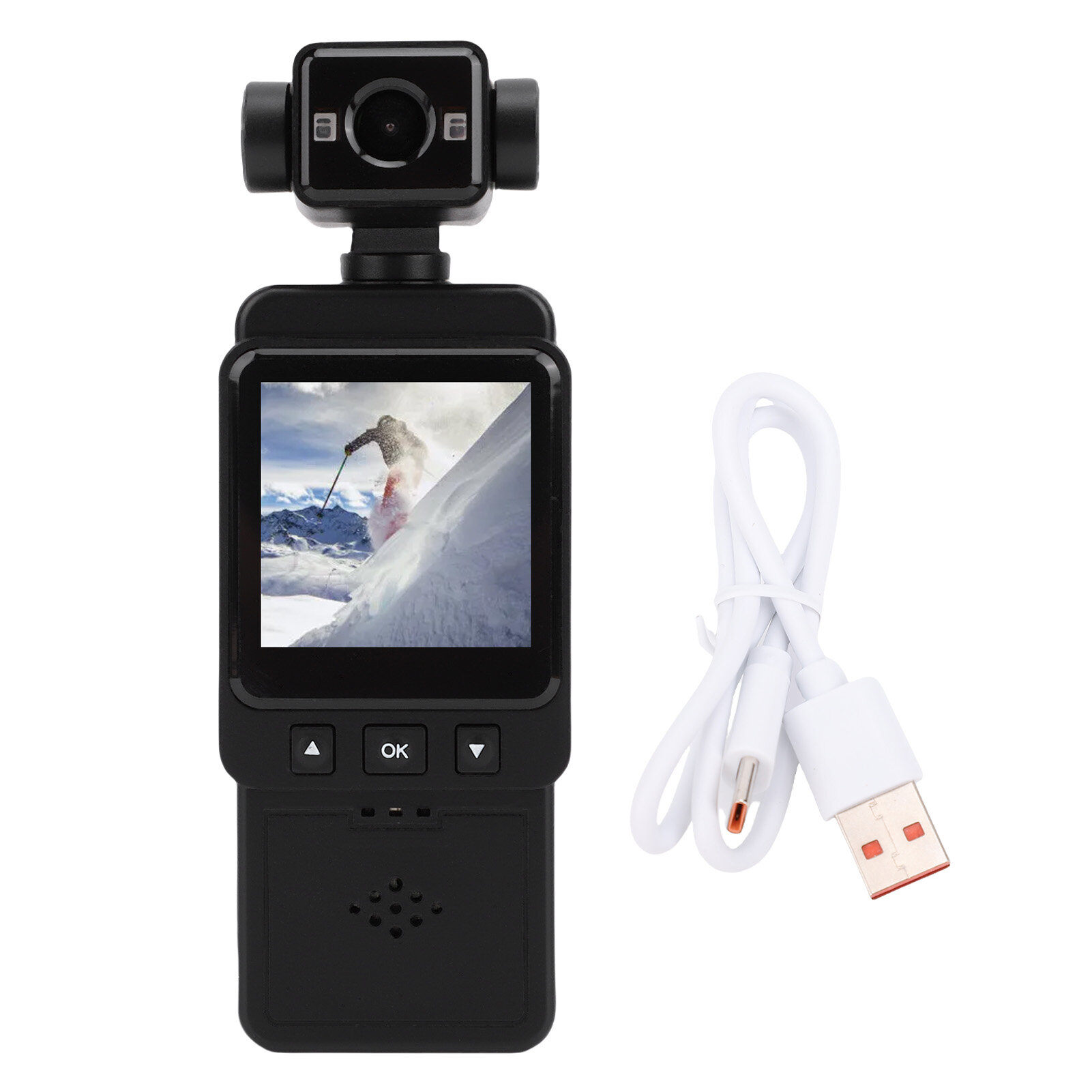 Видеокамера 1080P Camera Vlog с многоосевой стабилизацией, вращением объектива на 270 и 180 градусов, многофункциональная для съемки на открытом воздухе