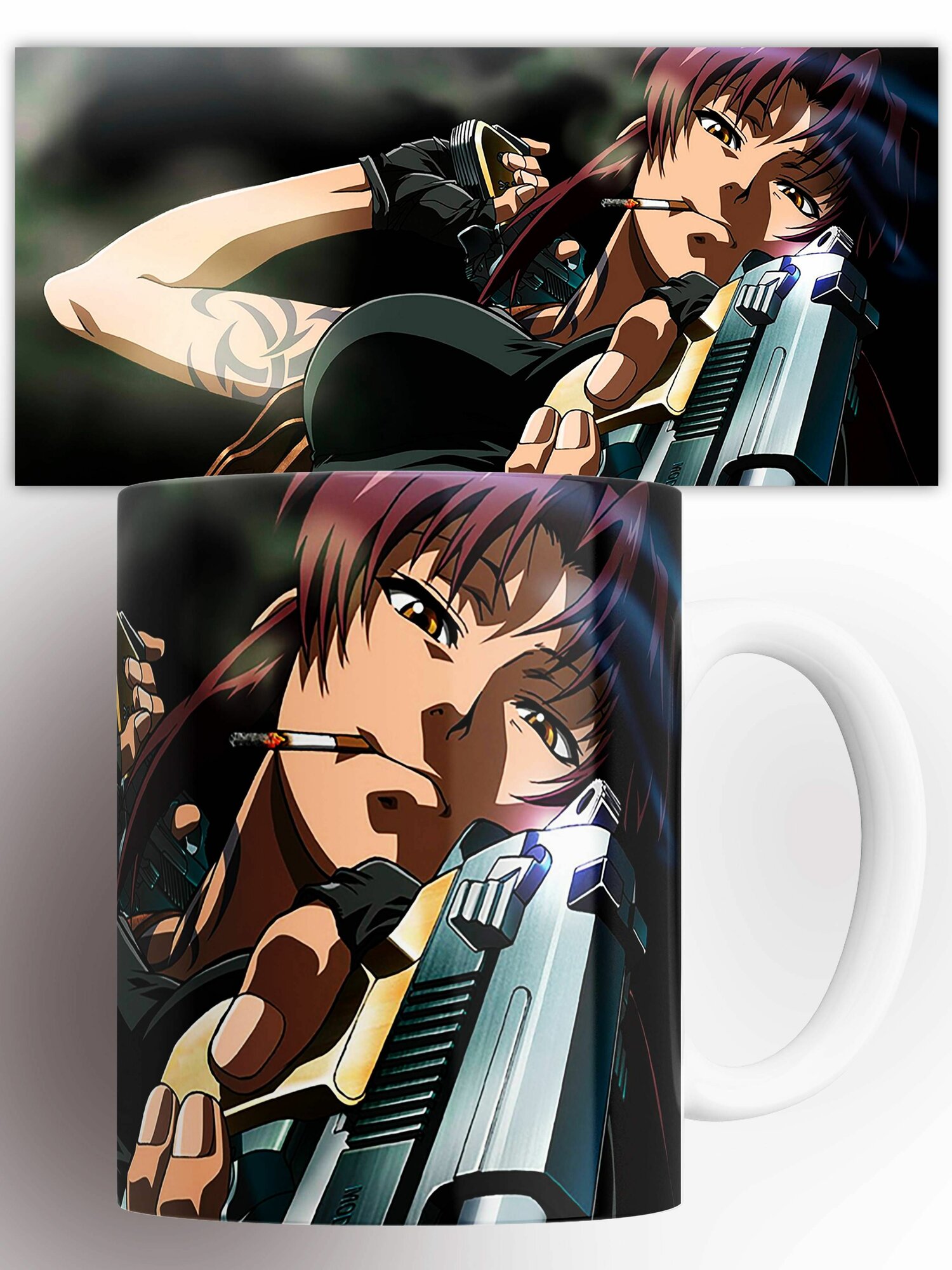 Кружка аниме Пираты Чёрной лагуны Black Lagoon Реви 330 мл