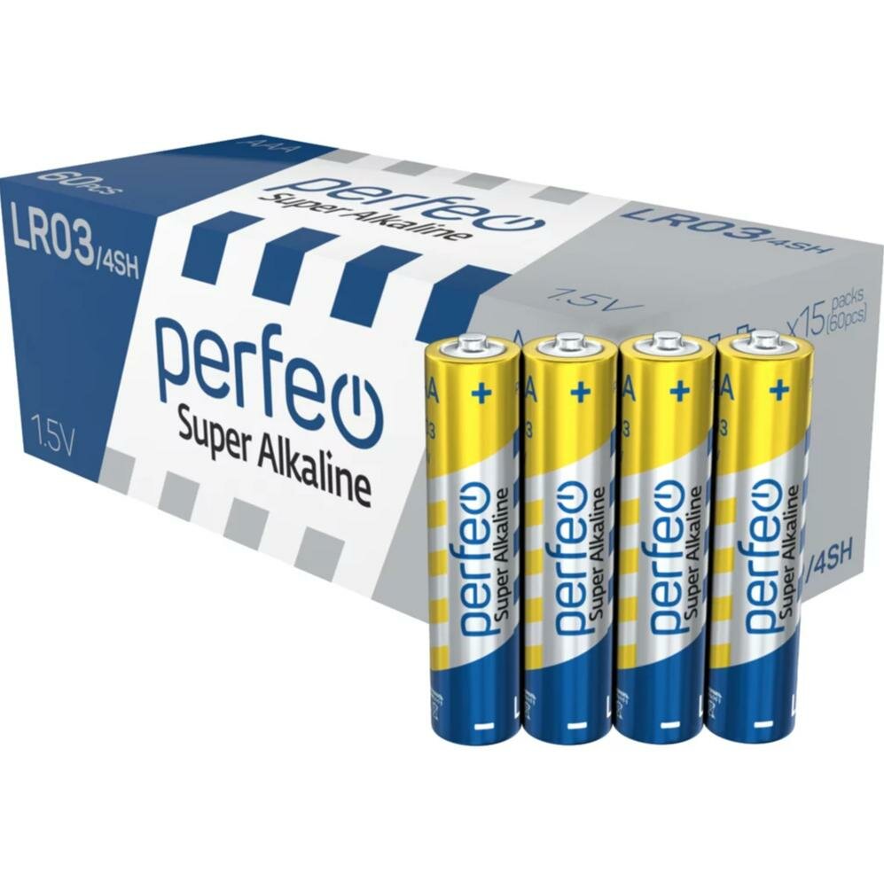 Батарейка Perfeo LR03/AAA Super Alkaline SR60 PFLR03/4SH, 60шт.