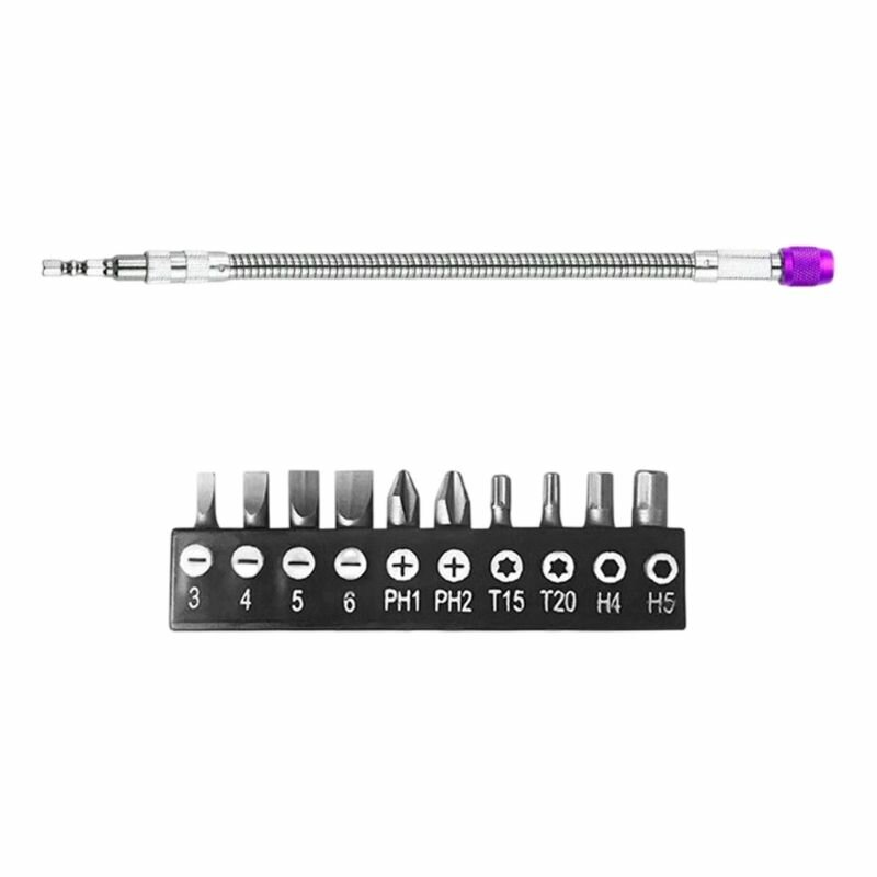 Металлический универсальный гибкий вал с шестигранным гнездом, шатун-фиолетовый-набор из десяти частей