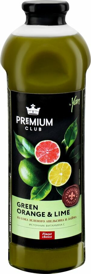 Напиток сокосодержащий PREMIUM CLUB из зеленого апельсина и лайма, 0.93л x 10 упаковки