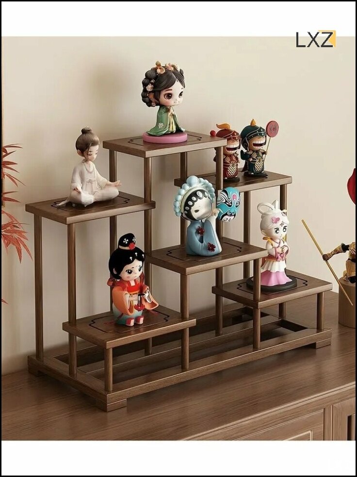 Этажерка, винтажная, массив дерева, 33 см x 15 см x 25 см, коричневая