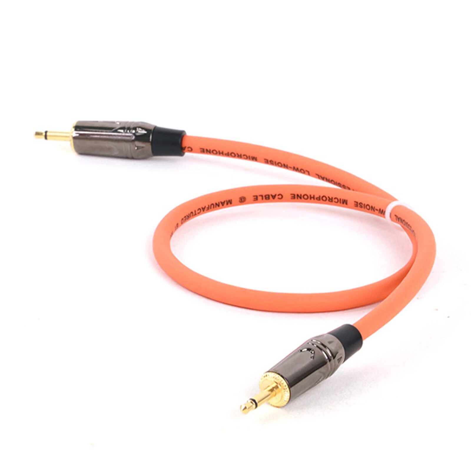 GuerGuo Удлинительный аудио кабель 3,5 мм черный Orange-BK, 0.5m
