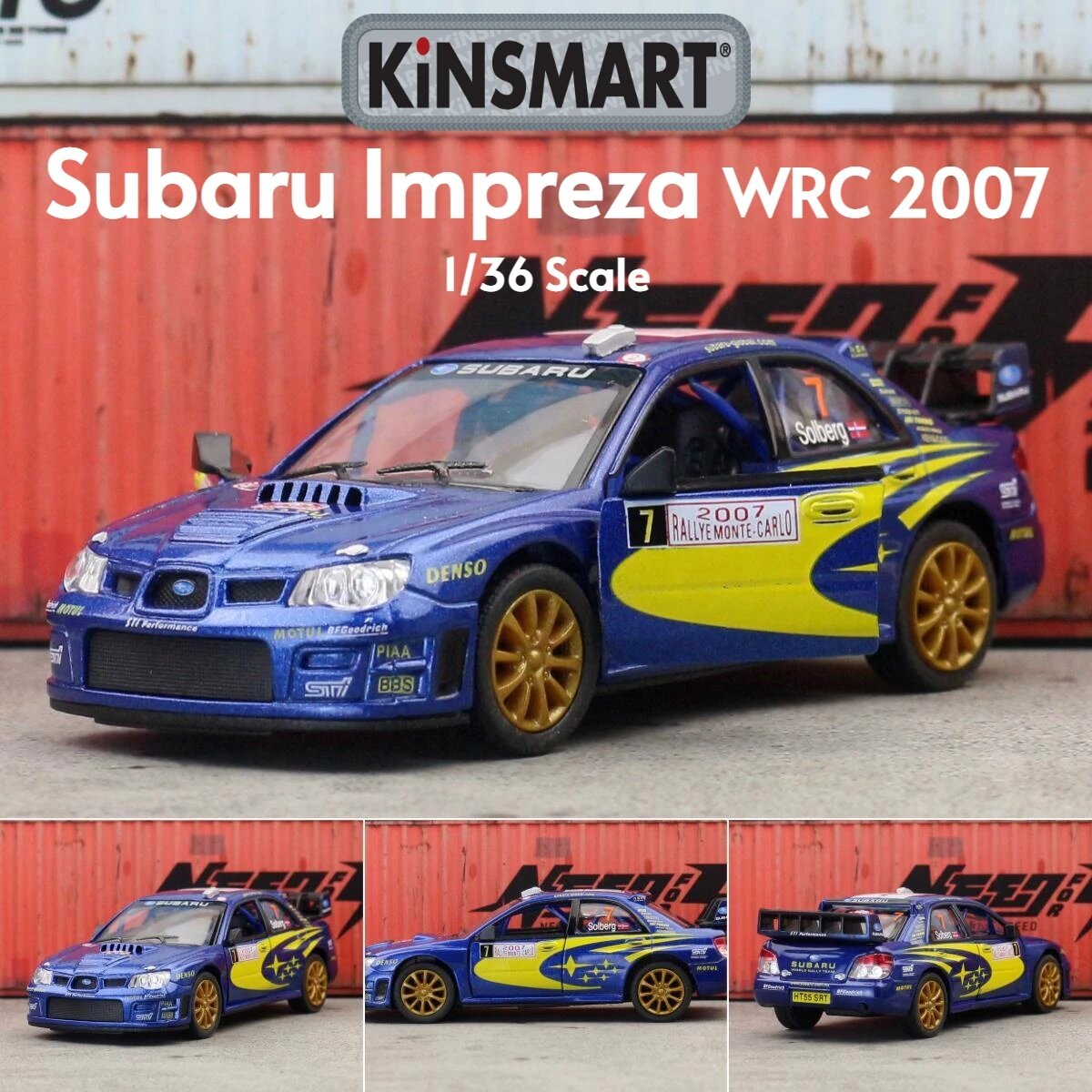 KiNSMART модель игрушечного автомобиля 1/36 Subaru Impreza WRC Racing Rally литой под давлением миниатюрный откатный автомобиль коллекция подарок для мальчика