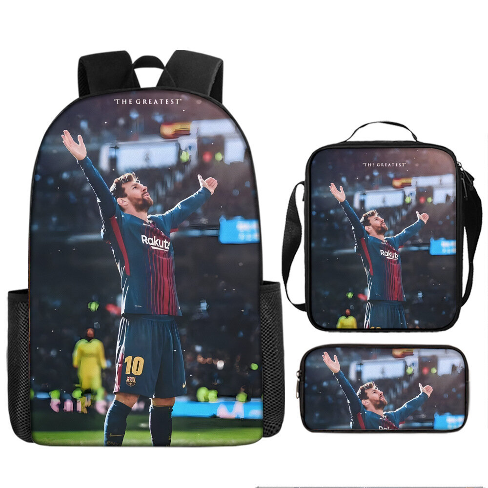 Футбольный чемпионат мира по футболу, периферийный студенческий школьный рюкзак, школьный рюкзак Месси, большой вместительный рюкзак из полиэстера, снижающий нагрузку, и набор ранцев