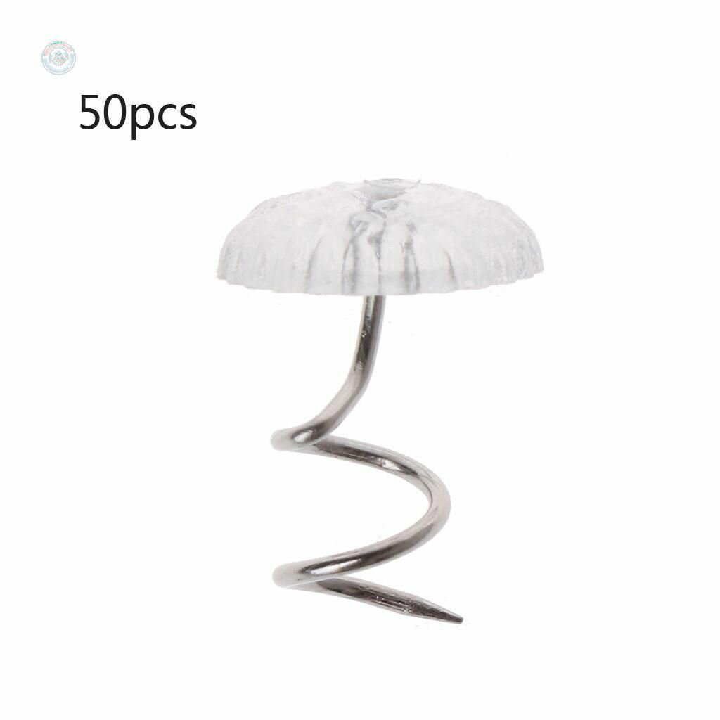 50 шт. закручивающиеся шпильки для обивки мебели, прозрачные витые гвозди-держатели для ткани, фиксаторы простыни и чехлов, универсальный ремонтный набор