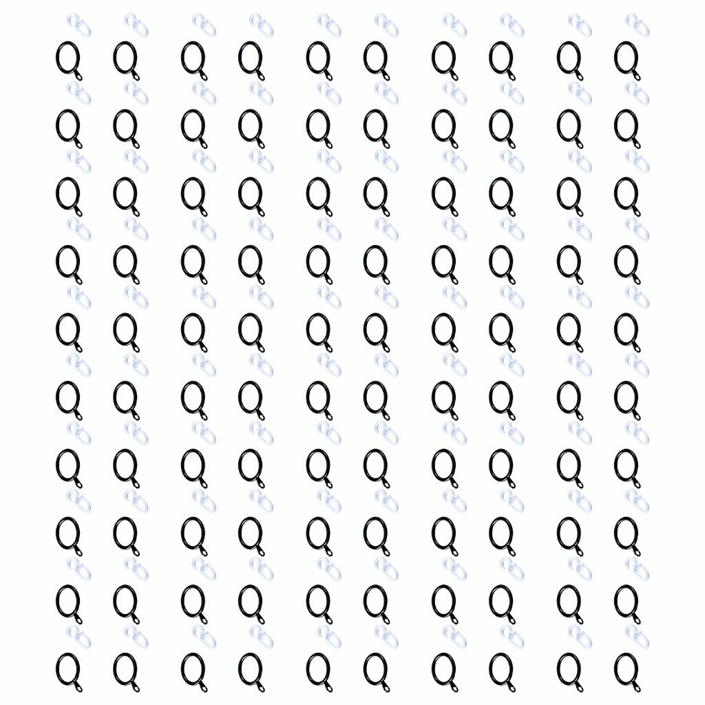 100 шт, кольцо для штор с пластиковой подвесной пряжкой-черное кольцо с большой белой подвесной пряжкой