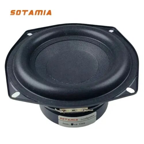 SOTAMIA 1Pcs 5,25-дюймовый Динамик сабвуфера 4 Ом 50 Вт Super Bass Домашний музыкальный динамик DIY Hifi Книжная полка Аудио