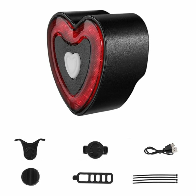 (1 комплект) Умный задний фонарь "Сердце" с датчиком торможения (аккум.)