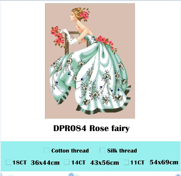 Набор для вышивки крестом "Фея роз", Dreampattern, хлопковая нить, льняная ткань 14ct flaxen canvas