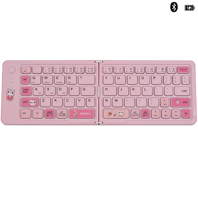 Беспроводная Складная Клавиатура Bluetooth, 67 Клавиш, Перезаряжаемая, Портативная, Компактная Конструкция Для Windows, iOS