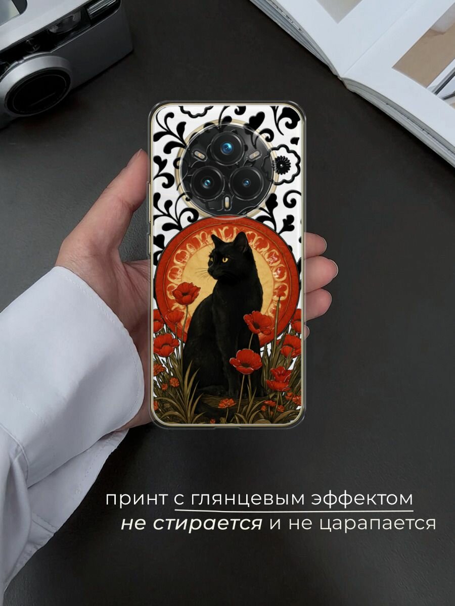 Чехол на Realme 14 Pro+ / Реалми 14 Про+ с принтом Кот в маках — фото 1