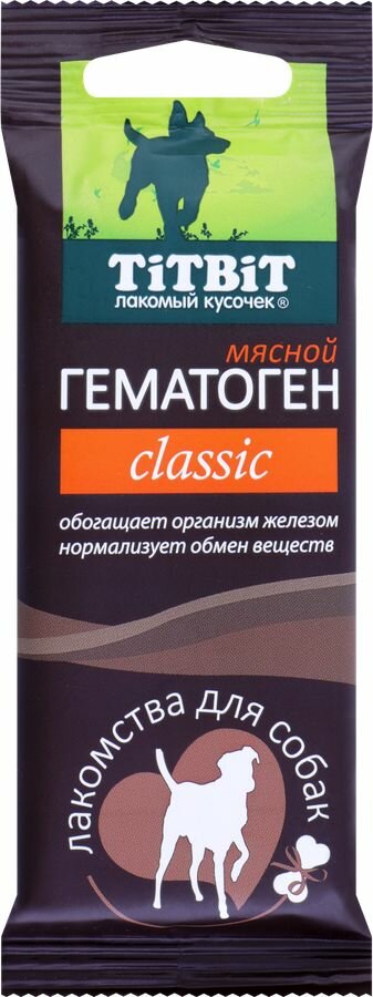 Лакомство для собак TITBIT Classic Гематоген мясной, 35г