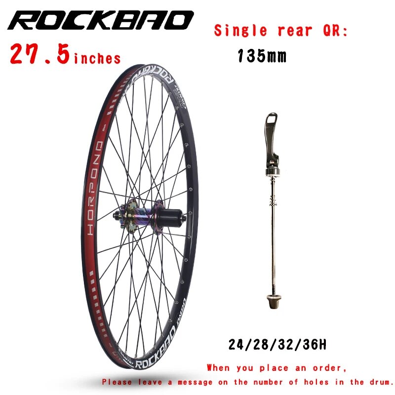 ROCKBAO Колеса для горного велосипеда 24/26/27.5/29 дюймов 27.5color rear135mm