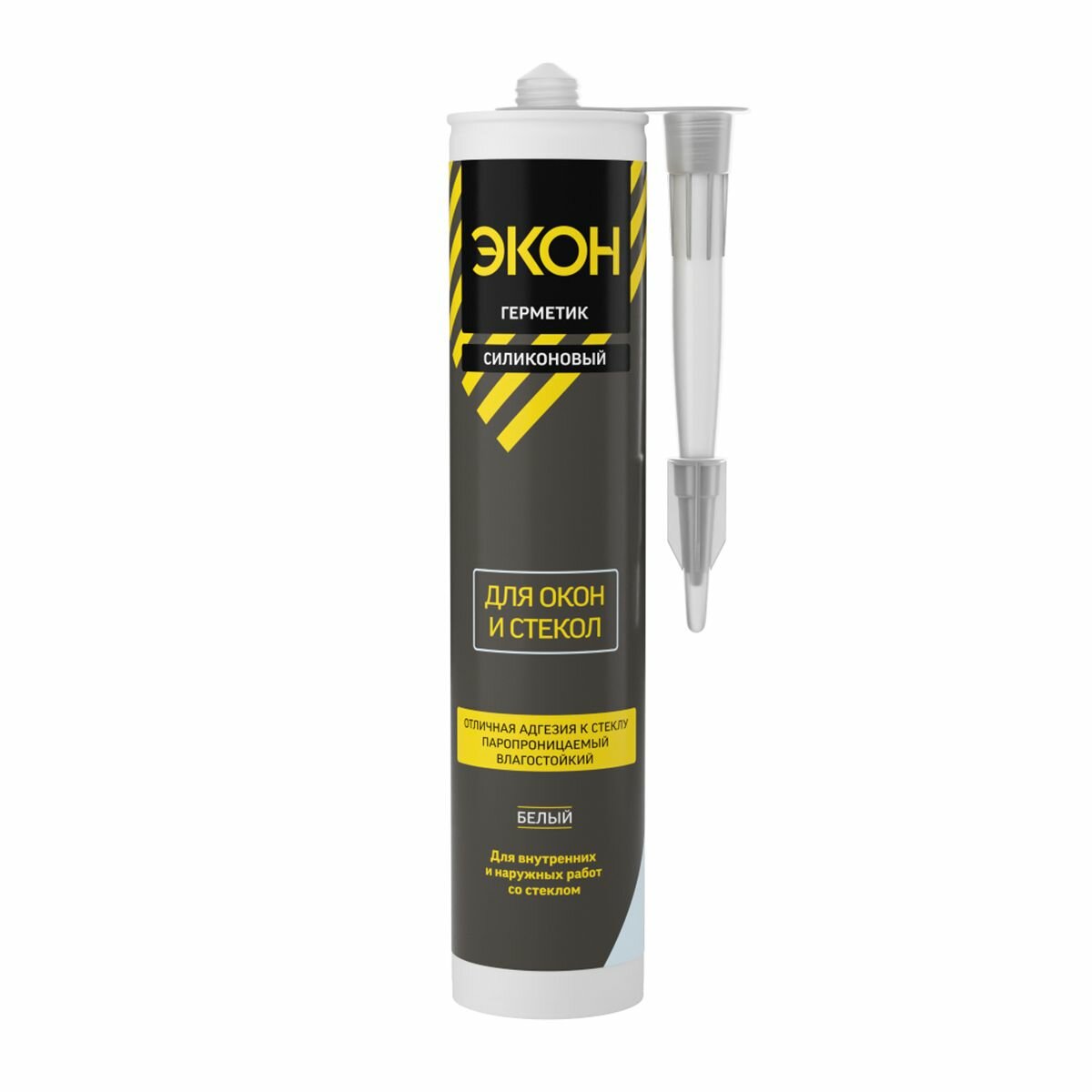 Герметик HENKEL "Экон", силиконовый, для окон и стекол, белый, 280 мл