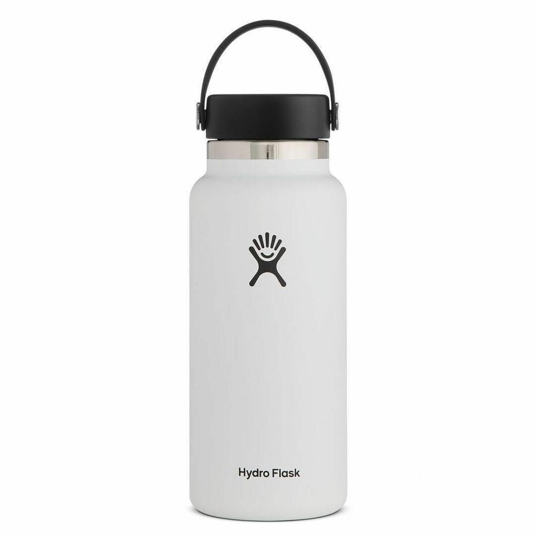 Hydro Flask 32Oz Бутылка для воды из нержавеющей стали с вакуумной изоляцией и соломенной крышкой - черный