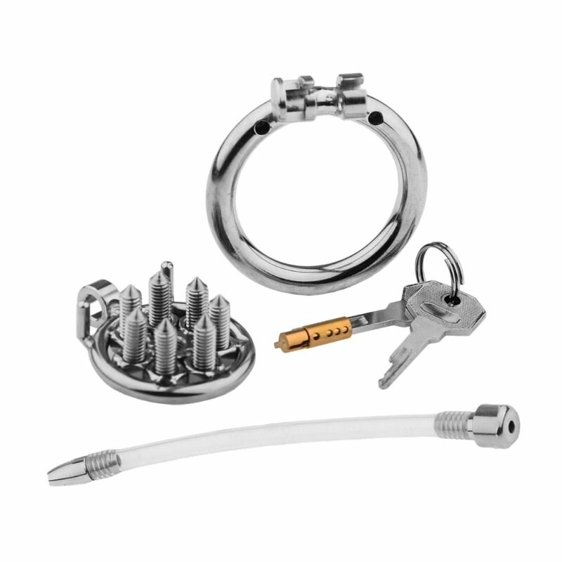 Замок целомудрия мужской CB chastity lock тип шипа для ногтей + блок-50