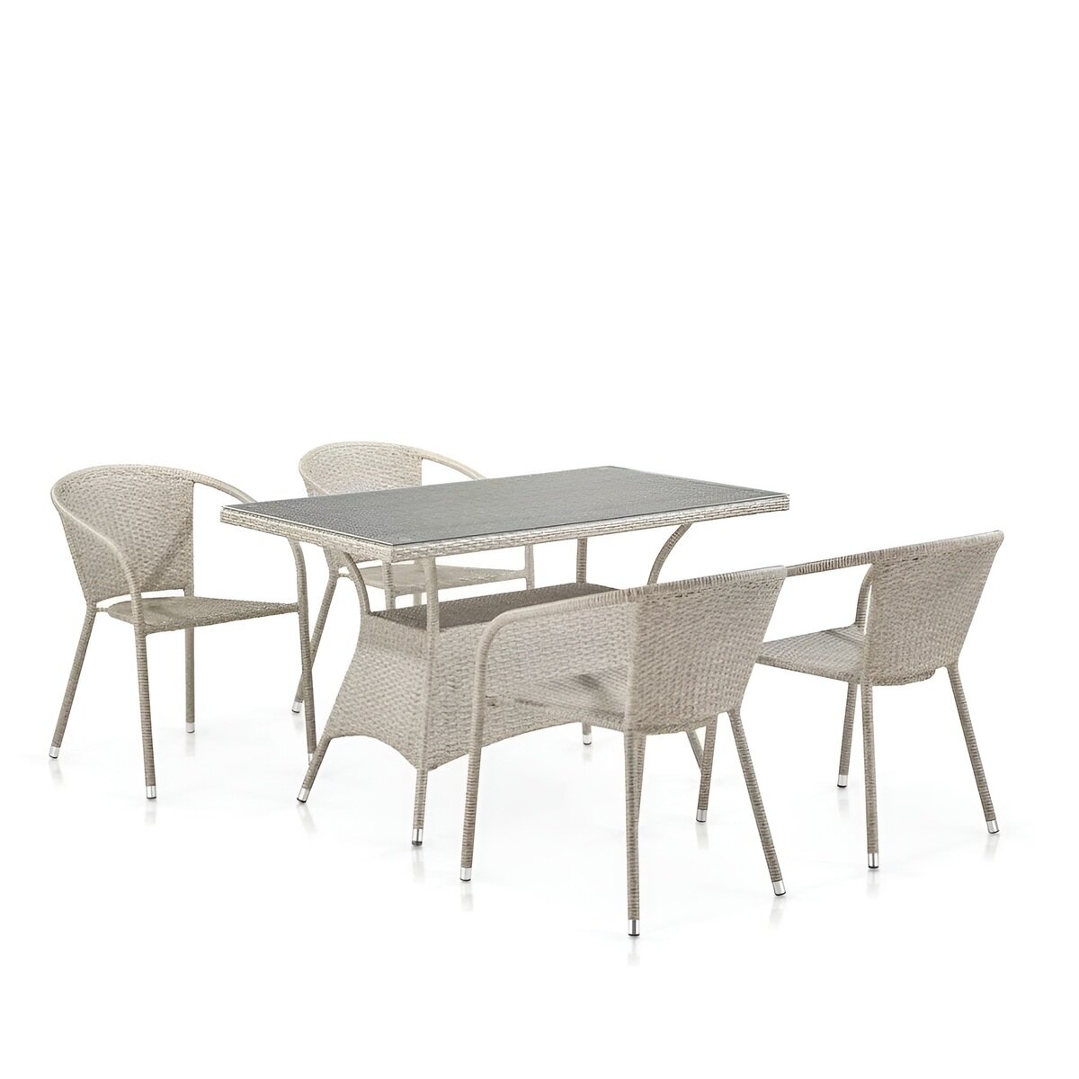 Комплект плетеной мебели Afina T198D/Y137C-W85 Latte (4+1), арт. T198D/Y137C-W85 Latte 4Pcs