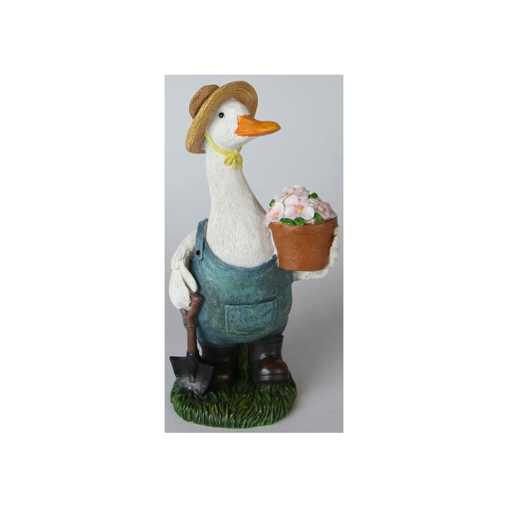 Magic Art MG-3287800 Фигурка садовая гусь с цветами, magic art