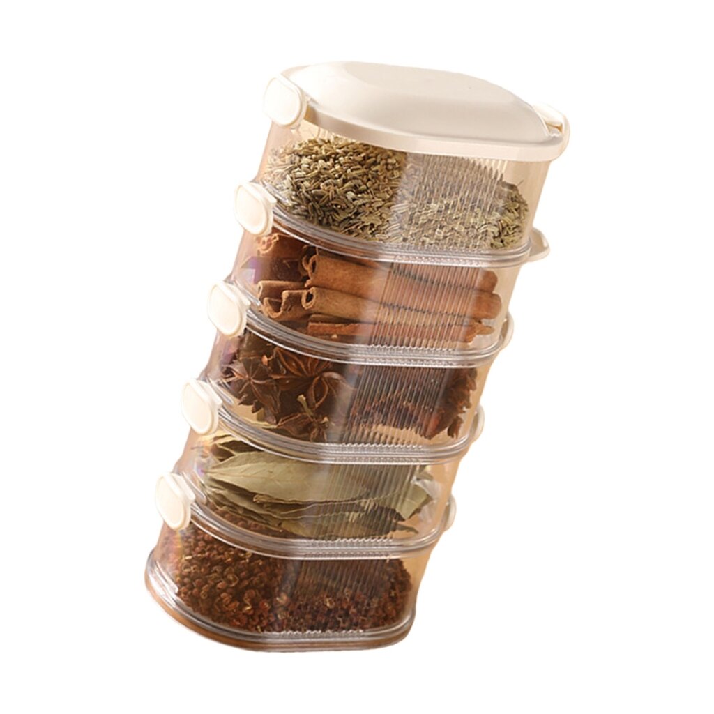 Пластиковый Лоток Для Специй с Прозрачной Крышкой Решение Для Хранения Приправ На Кухне